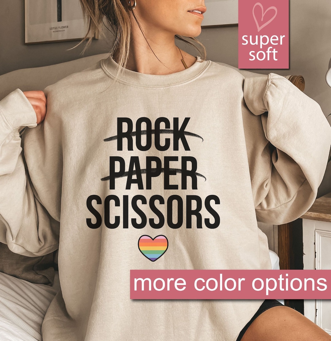 Rock Paper Scissors LGBT Sweatshirt, Lesbian Sweatshirts, Pride Sweater ...