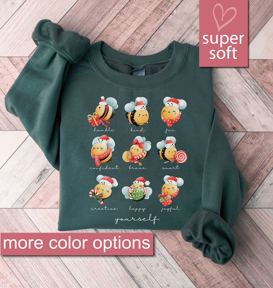 Christmas Bee Sweatshirt, Christmas Honey Bee Sweatshirts, Christmas ...