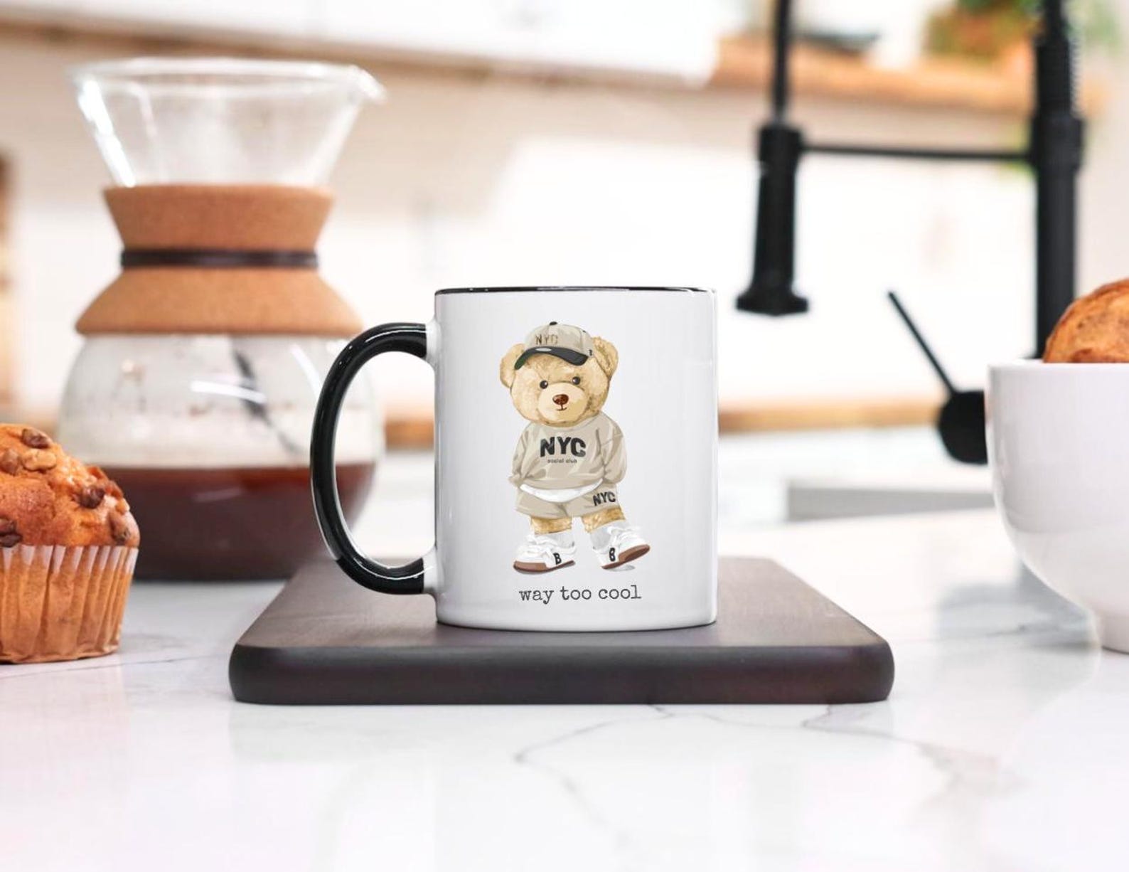 Teddy Bear Coffee Mug (11oz), Birthday Gift, Best Friend Gift, NYC ...