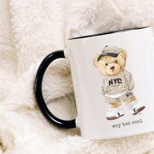 Teddy Bear Coffee Mug (11oz), Birthday Gift, Best Friend Gift, NYC ...