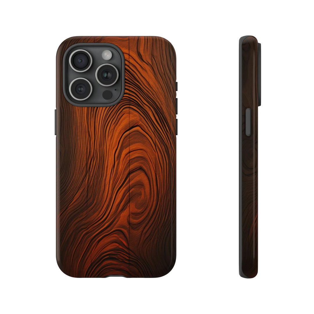 Dark Wood Phone Case for Cell Phone Wooden Case for iPhone Woodgrain ...