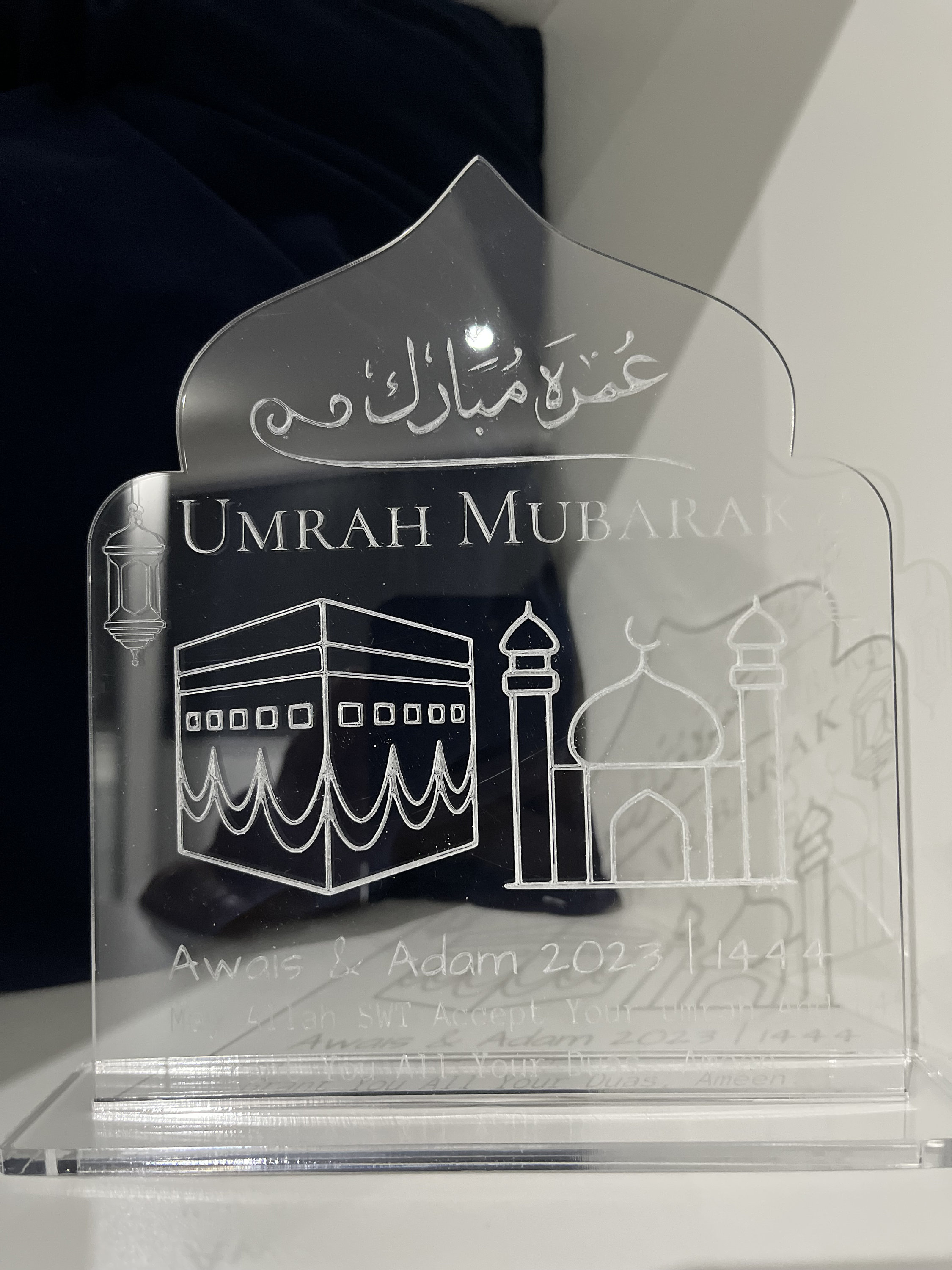 Personalised Umrah Mubarak Acrylic Gift-islamic Gifts- Custom Umrah ...