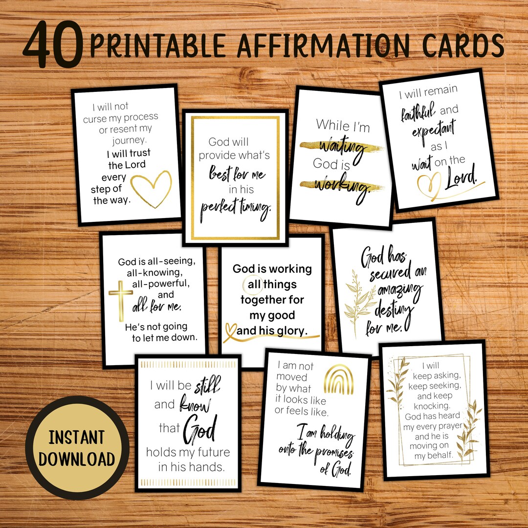 Affirmation Cards Printable Christian Affirmation Cards for Women ...