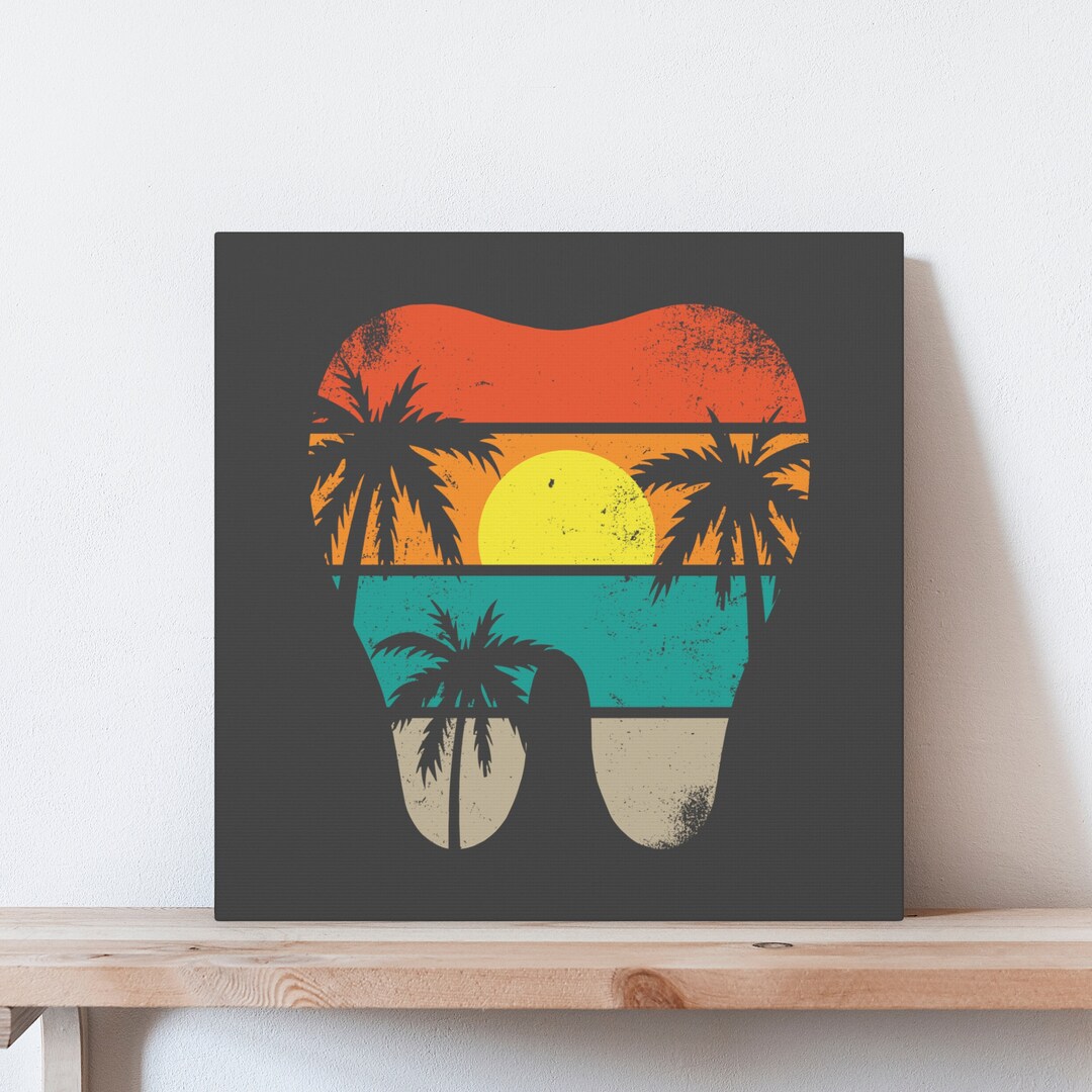 Summer Dental Wall Art, Dental Office Decor, Summer Tooth Wall Art ...