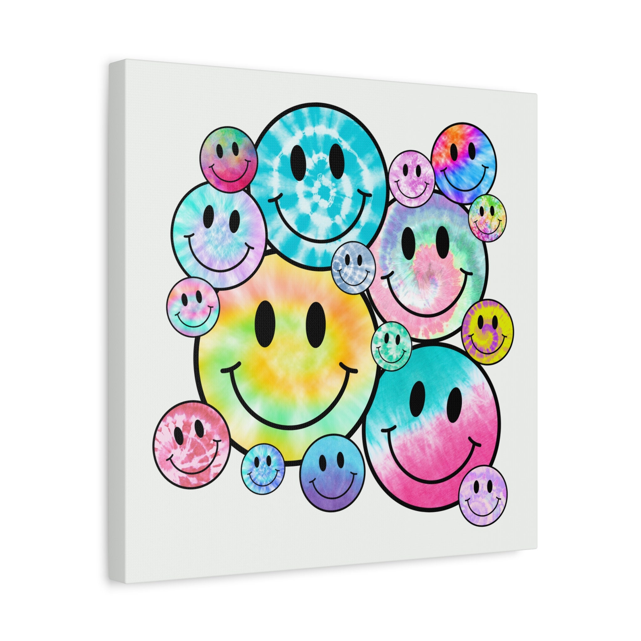 Tie Dye Smiley Face Canvas Smiley Face Sign Happy Face Sign Kids Room ...