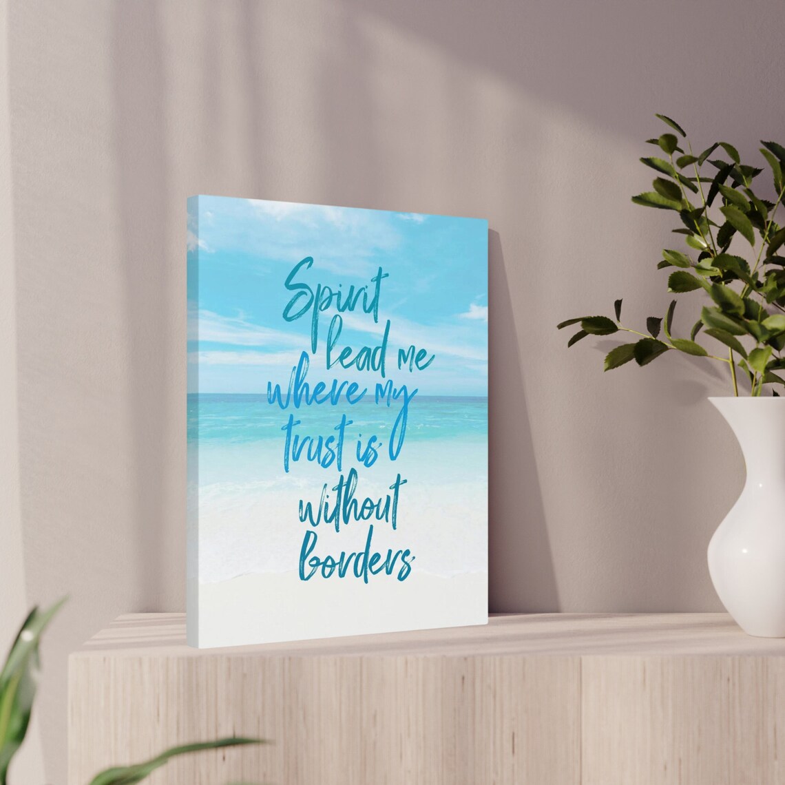 Christian Wall Art Canvas Spirit Lead Me Sign Christian Home Decor ...