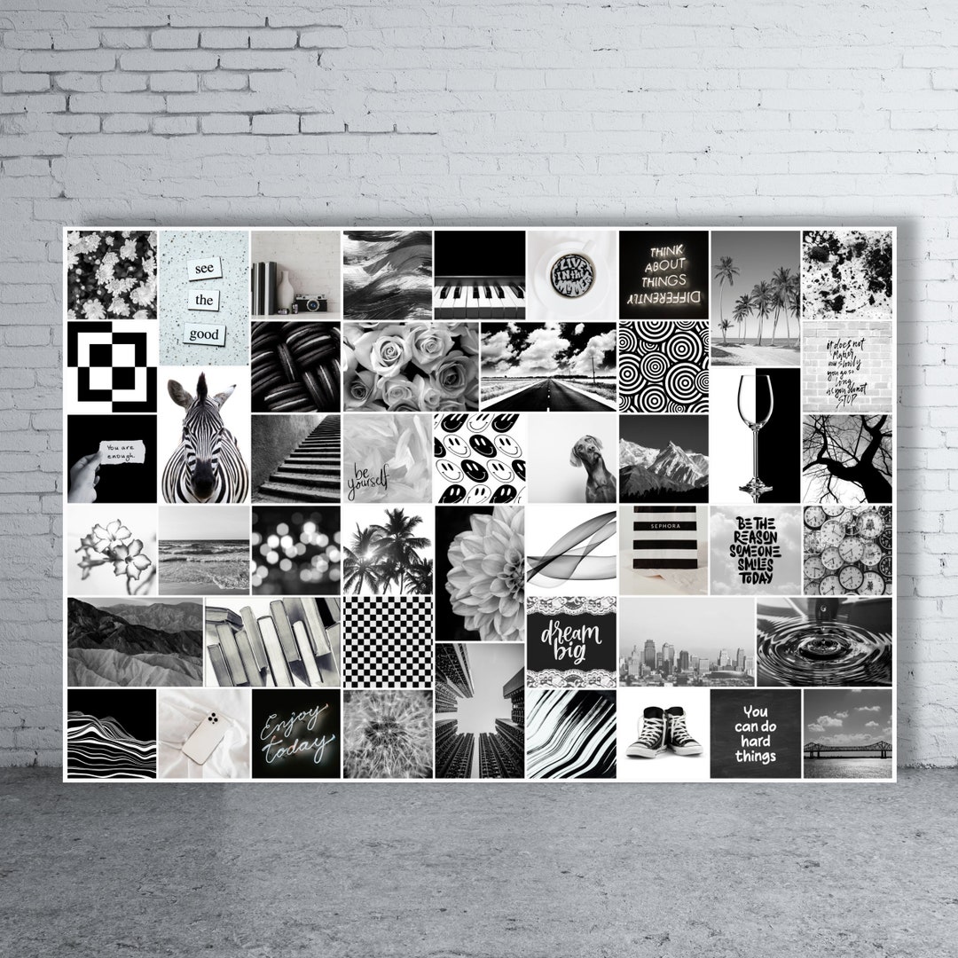Black and White Collage Prints Aesthetic Black and White Collage Kit ...