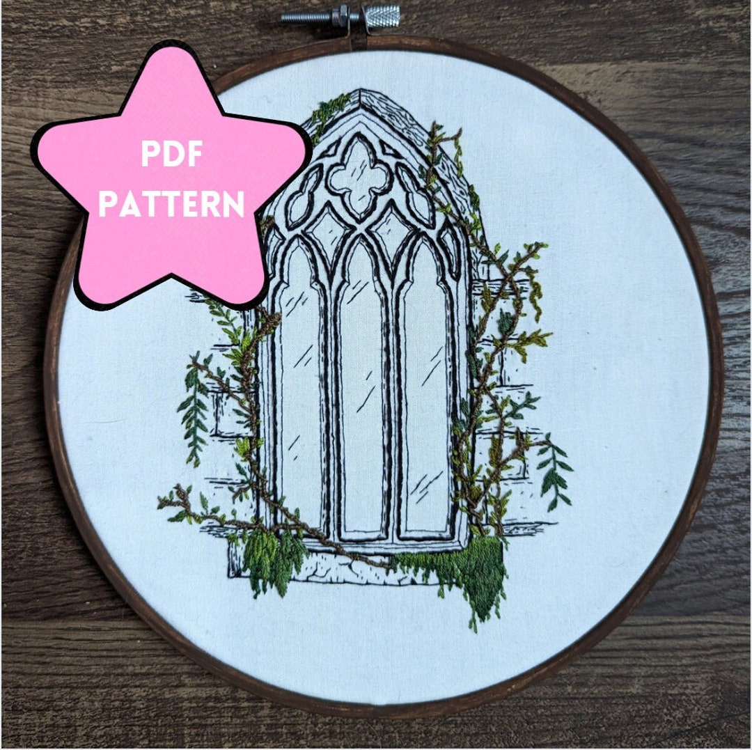Gothic Arch Embroidery Pattern - Modern Hand Embroidery - Etsy