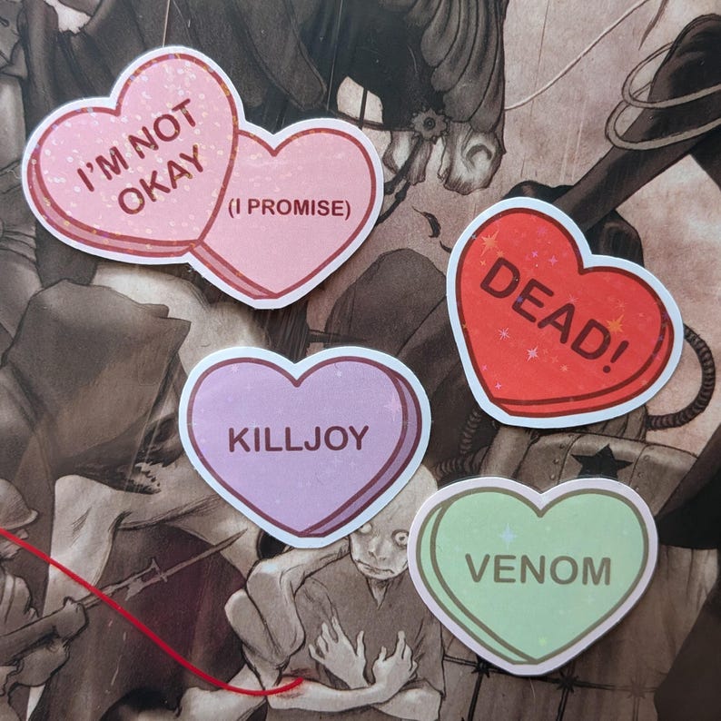 My Chemical Romance / Frank Iero Candy Heart Stickers - Etsy