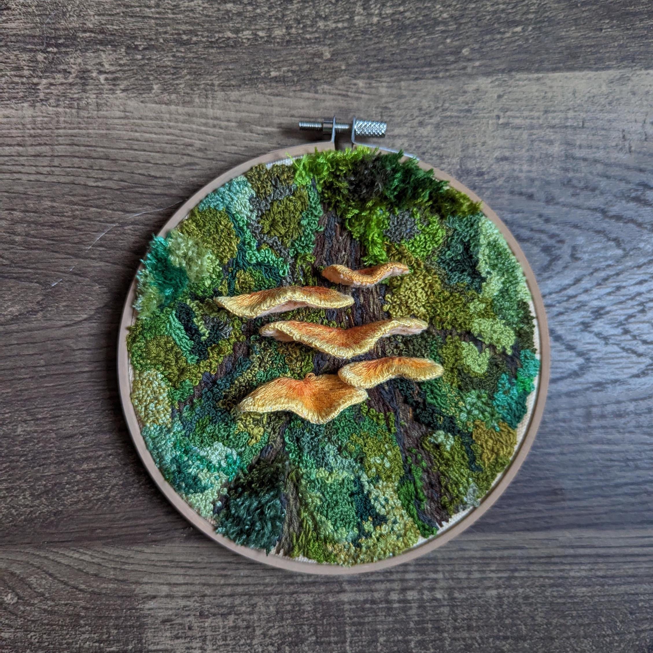 6 CUSTOM Mushroom/moss Embroidery - Etsy