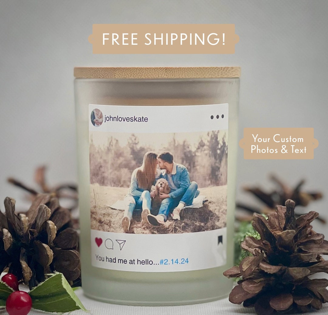 Instagram Photo Candles Handmade & Custom, Valentines Day Wedding ...