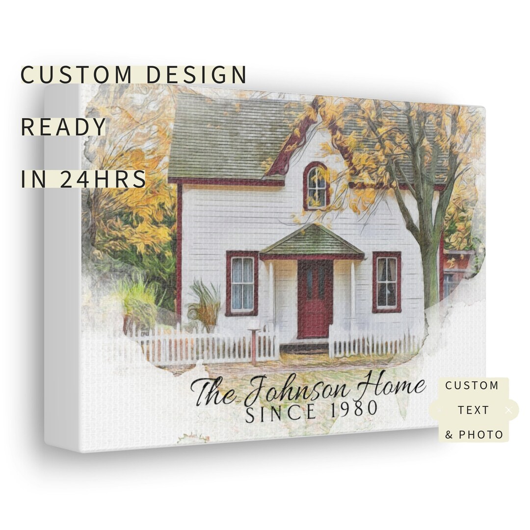 Custom Watercolor Home Portrait Personalized First-time Homebuyer ...