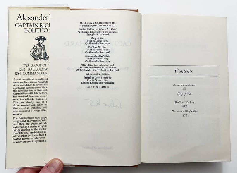 Captain Richard Bolitho Trilogy by Alexander Kent Vintage Book - Etsy
