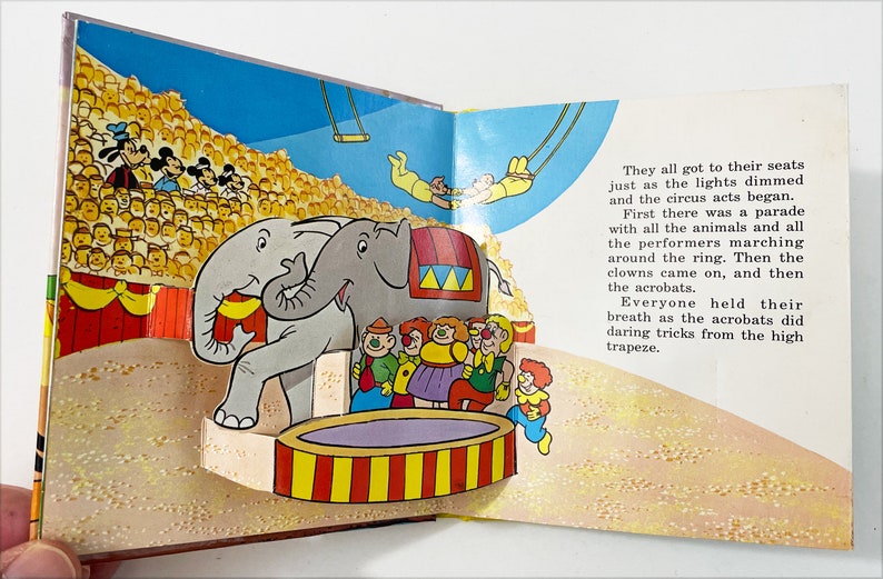 Mickey's Circus Adventure Mini Pop-up Book 1976 Vintage Children's Book ...