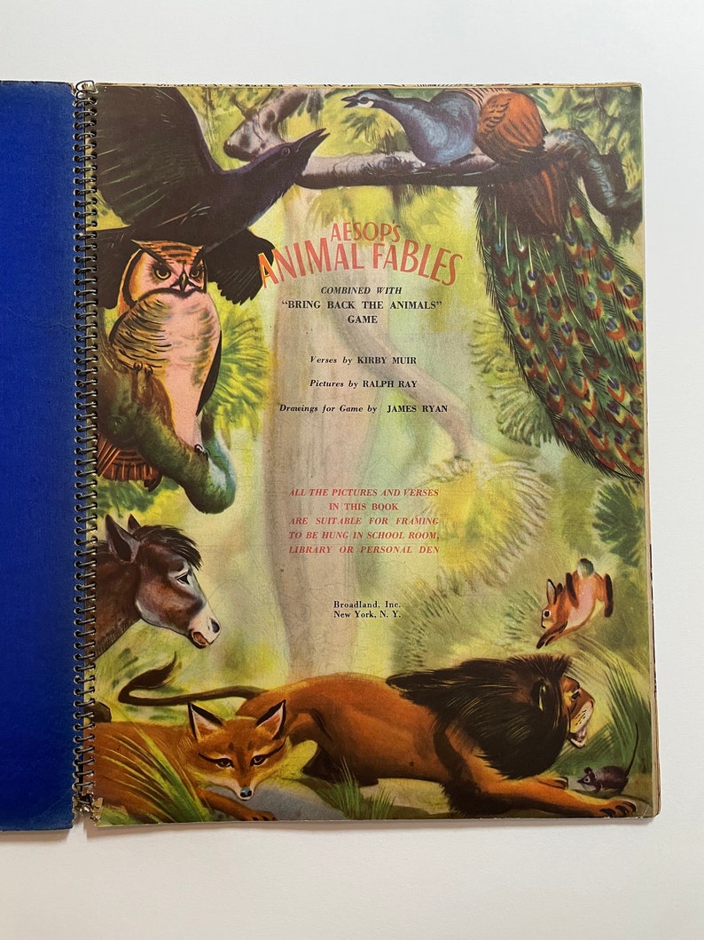 Aesop's Animal Fables in Verse Picture and Game 1945 - Etsy