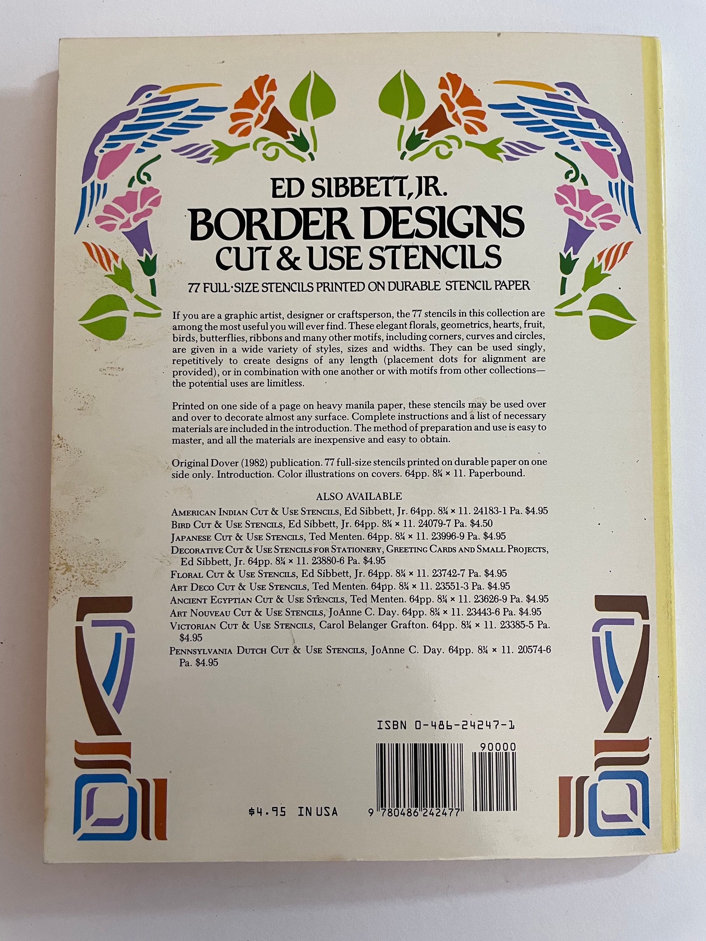 Border Designs Cut & Use Stencils by Ed Sibbett, Jr. 1982 Vintage Art ...