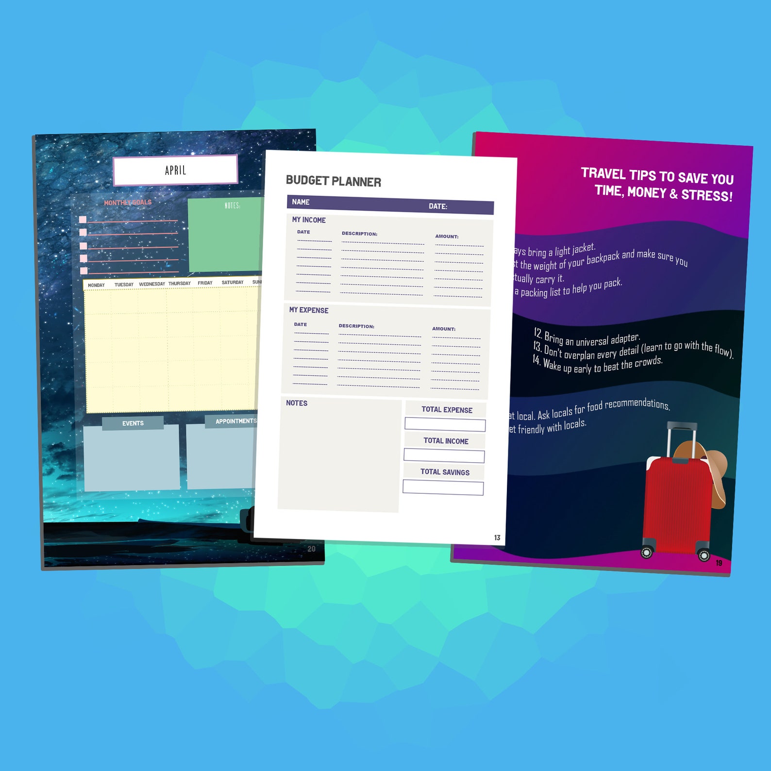 Travel Journal Printable, Instant Download, Productivity Planner ...