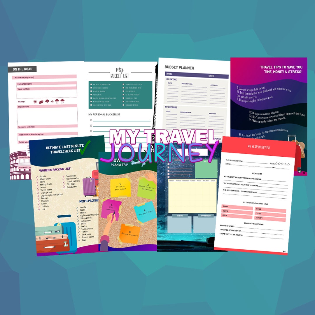 Travel Journal Printable, Instant Download, Productivity Planner ...