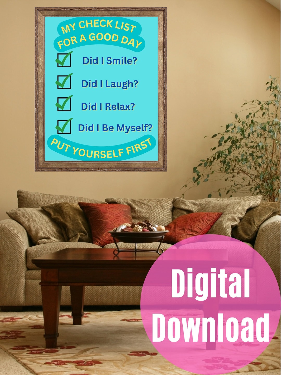 My Checklist Inspirational Printable Office Wall Decor - Etsy