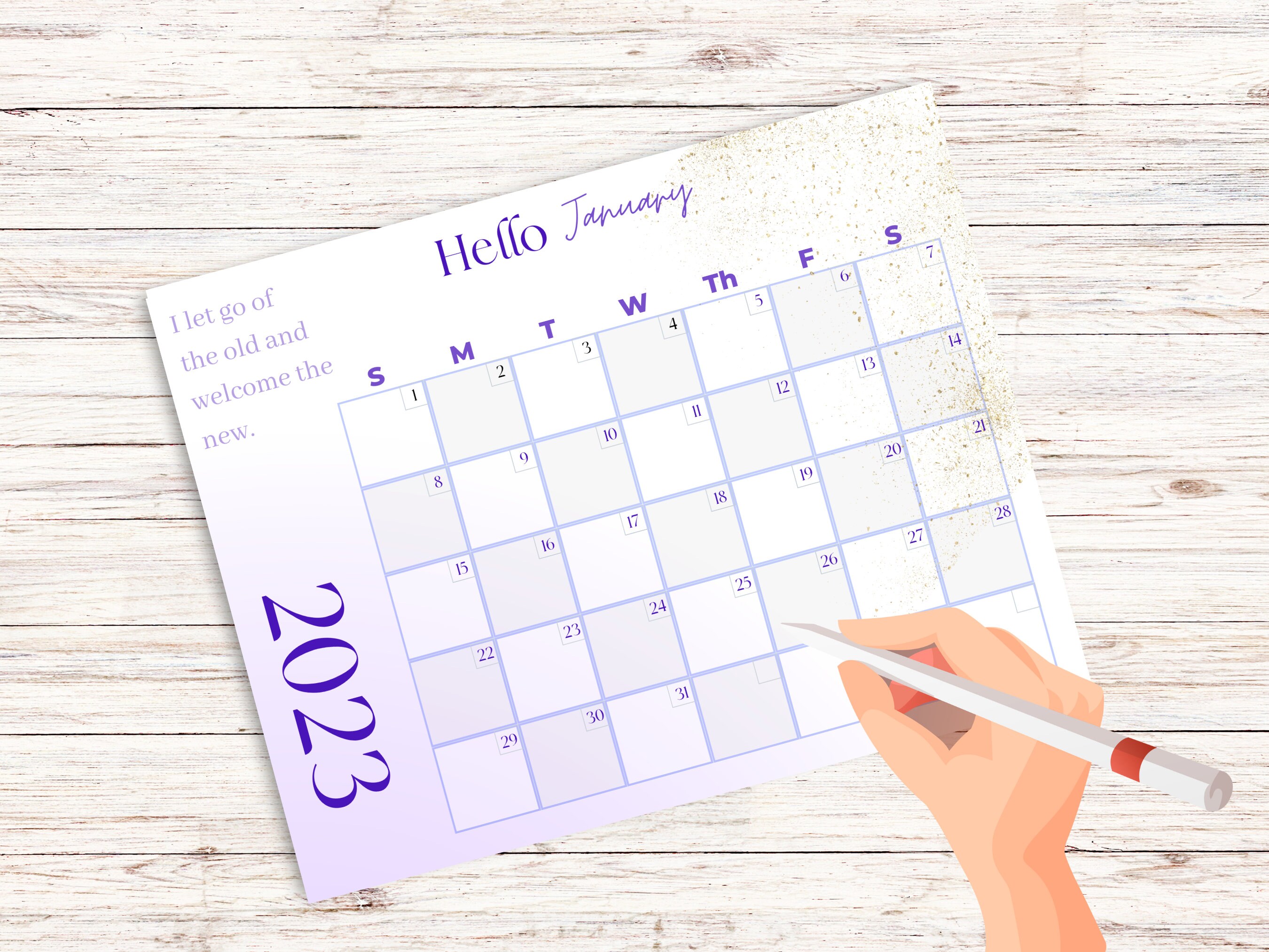 2023 Positive Affirmations Printable 365 Digital Printables Calendar ...