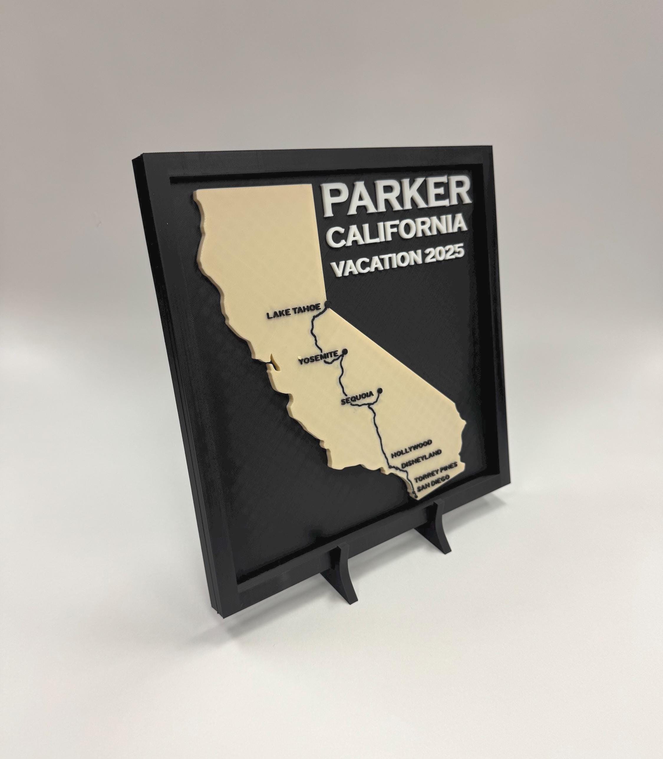 Custom 3D Vacation Route Map - Personalized Road Trip Gift | 3D Printed ...