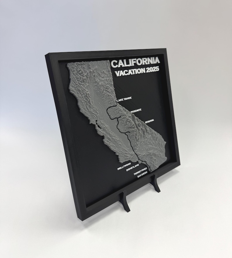 Custom 3D Topographical Vacation Route Map - Personalized Road Trip ...