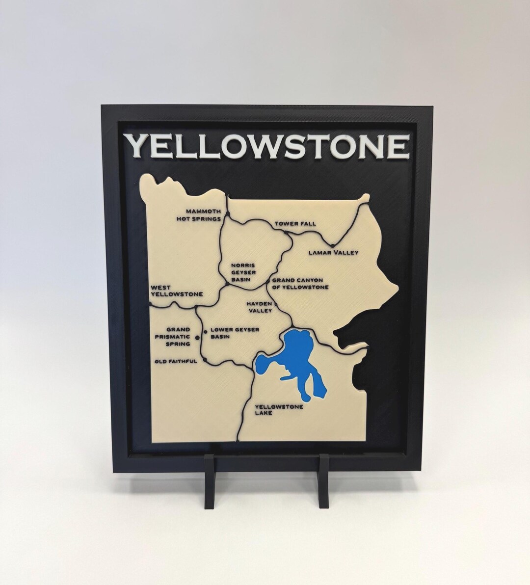Yellowstone National Park 3D Topographic Map - Framed Wall Art - Etsy
