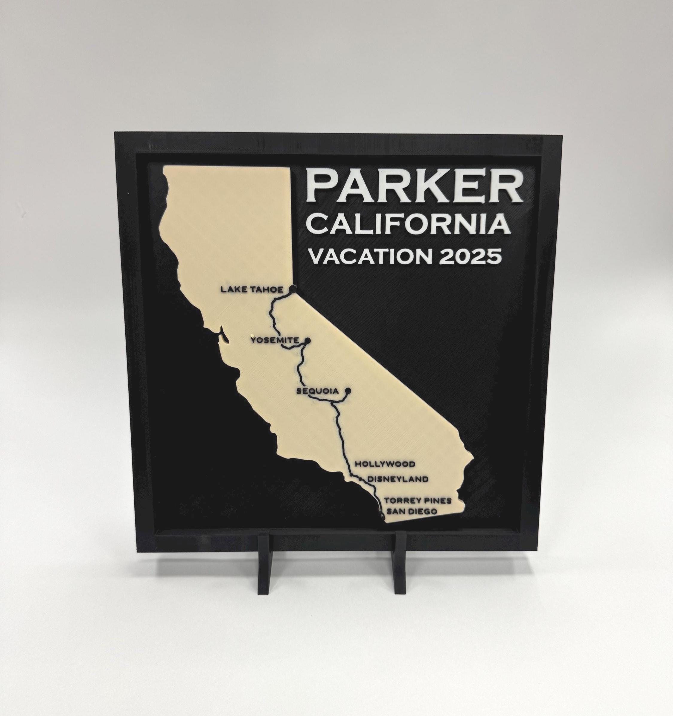 Custom 3D Vacation Route Map - Personalized Road Trip Gift | 3D Printed ...