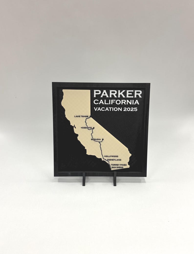 Custom 3D Vacation Route Map - Personalized Road Trip Gift | 3D Printed ...