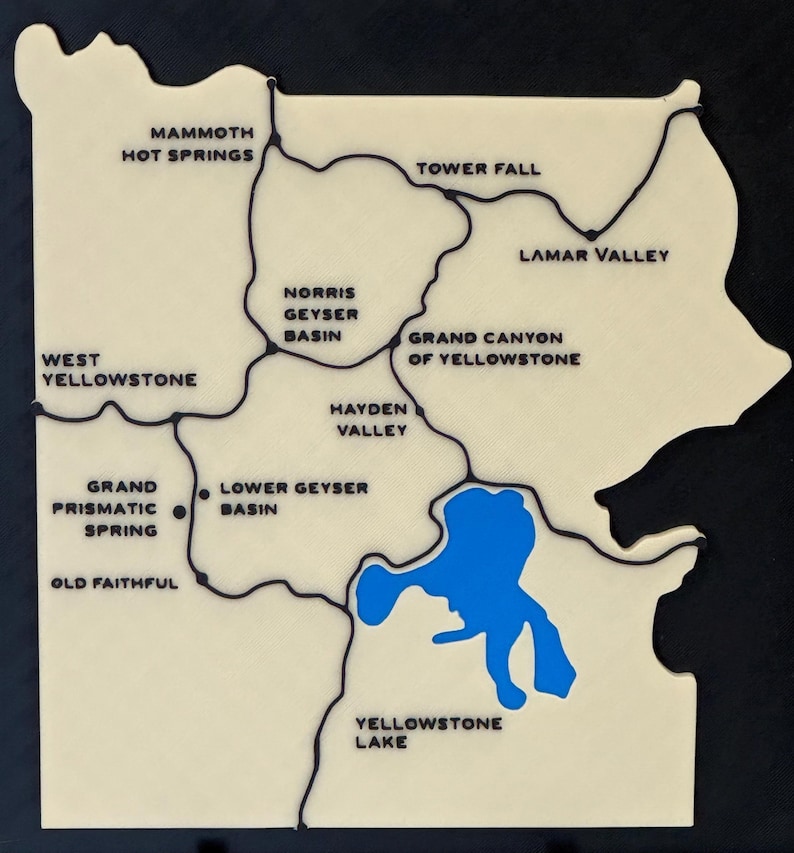 Yellowstone National Park 3D Relief Map - Framed Topographic Wall Art ...