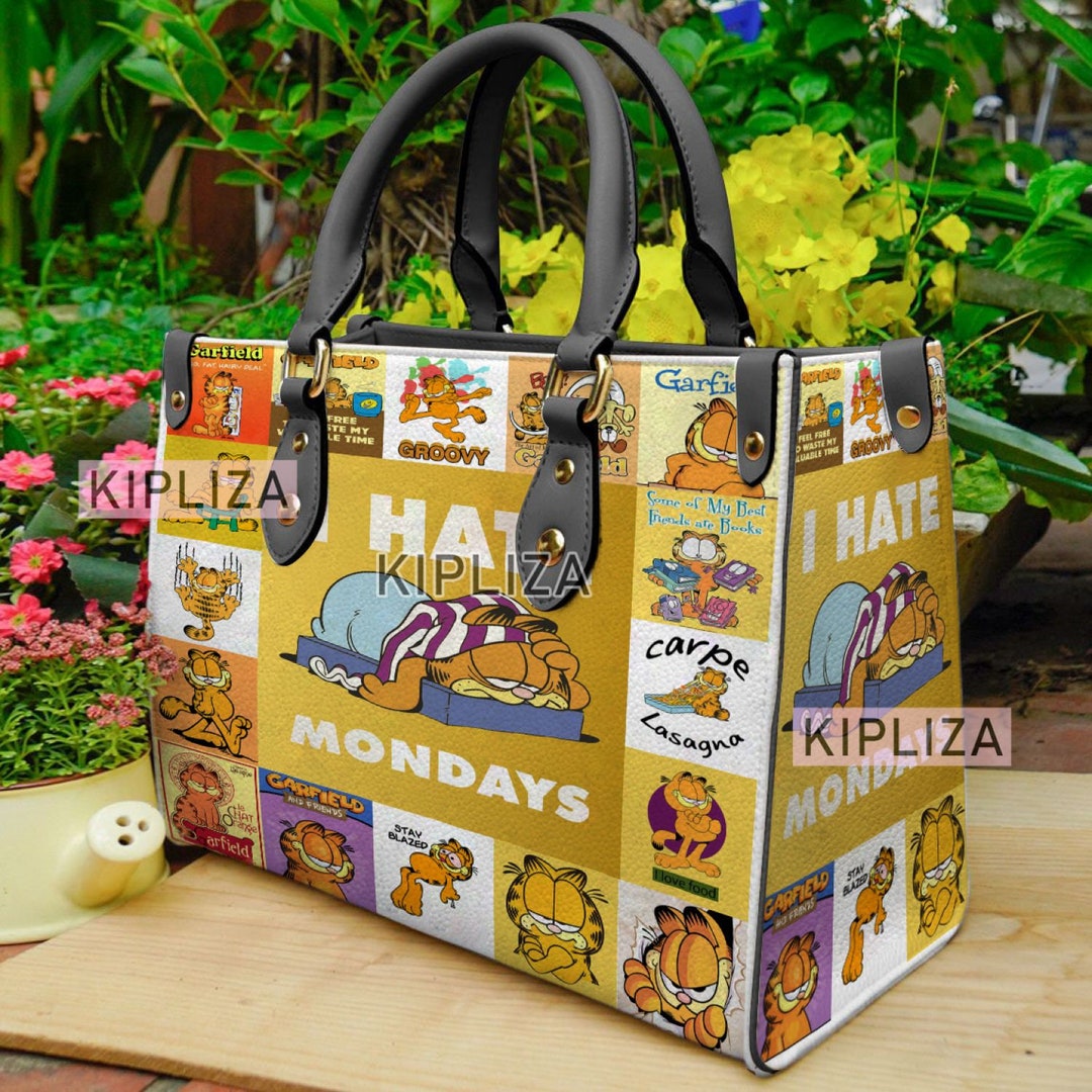 Garfield Cat Handbag, Garfield Cat Leather Bag, Garfield Cartoon ...