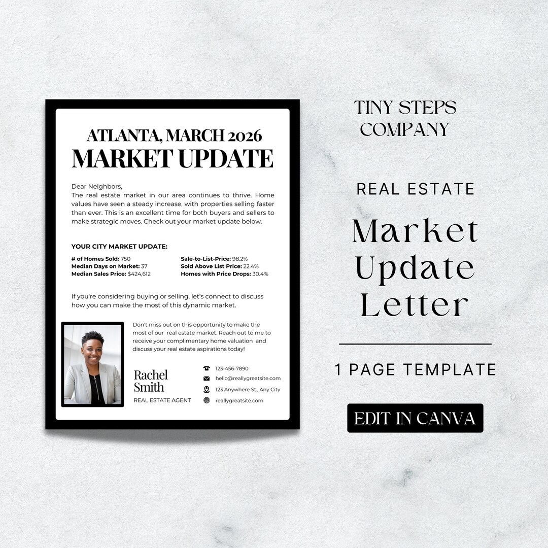 Editable Real Estate Market Update Flyer Template, Realtor Editable ...