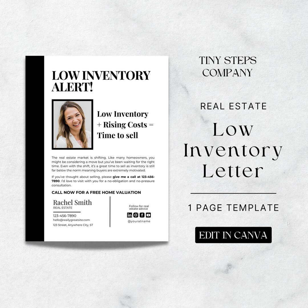Real Estate Low Inventory Flyer, Inventory is Low Real Estate Flyer ...
