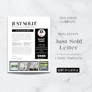 Real Estate Listing Letter Template, Just Sold Flyer, Real Estate ...