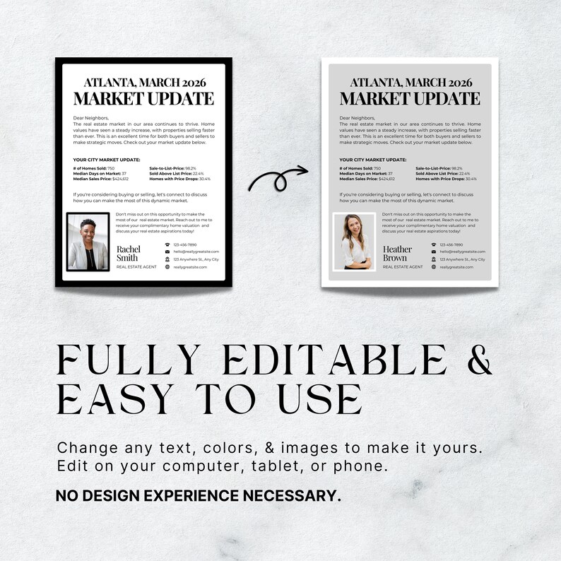 Editable Real Estate Market Update Flyer Template, Realtor Editable ...