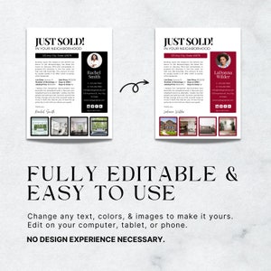 Real Estate Listing Letter Template, Just Sold Flyer, Real Estate ...