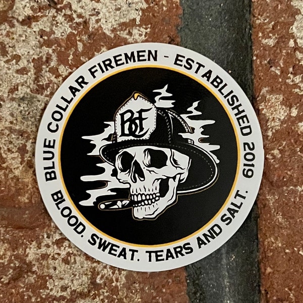 Firefighter Skull Sticker - Etsy