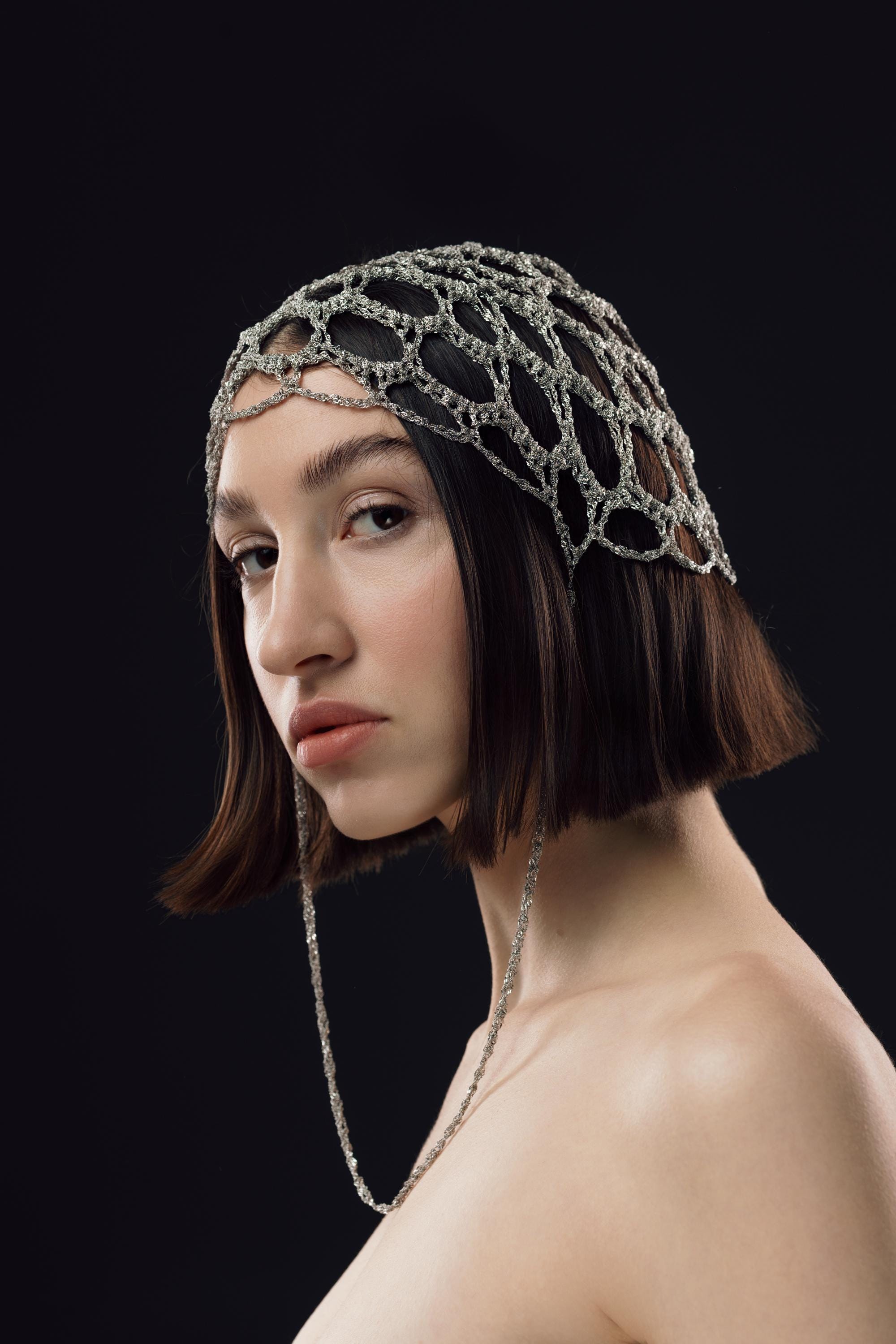 Medieval Silver Mesh Headpiece — Elegant Handmade Chain Cap - Etsy