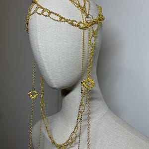 Elegant Handmade Gold Chain Headpiece With Pendants – Unique Statement ...