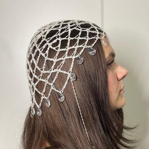 Bridal Cap, Gatsby Crystal Cap, Rhinestone Hair Net, Crystal Headpiece ...