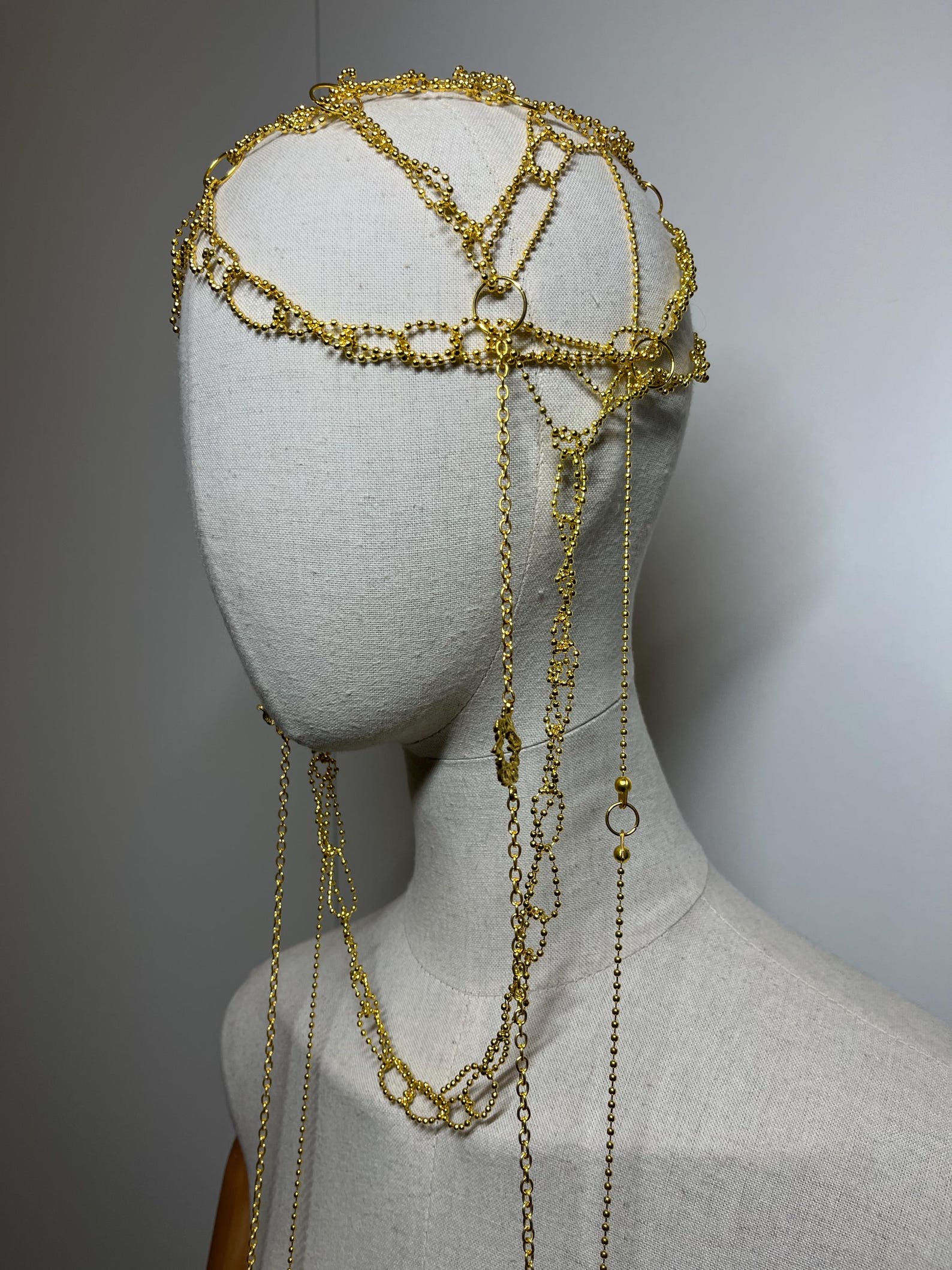 Elegant Handmade Gold Chain Headpiece With Pendants – Unique Statement ...