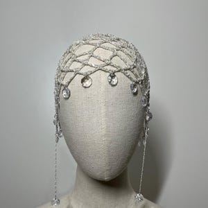 Bridal Cap, Gatsby Crystal Cap, Rhinestone Hair Net, Crystal Headpiece ...