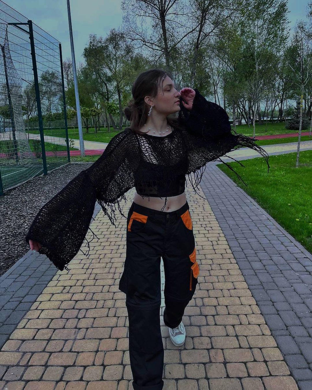 Handmade Ripped Knit Crop Top: Edgy Black Cotton Sweater - Etsy