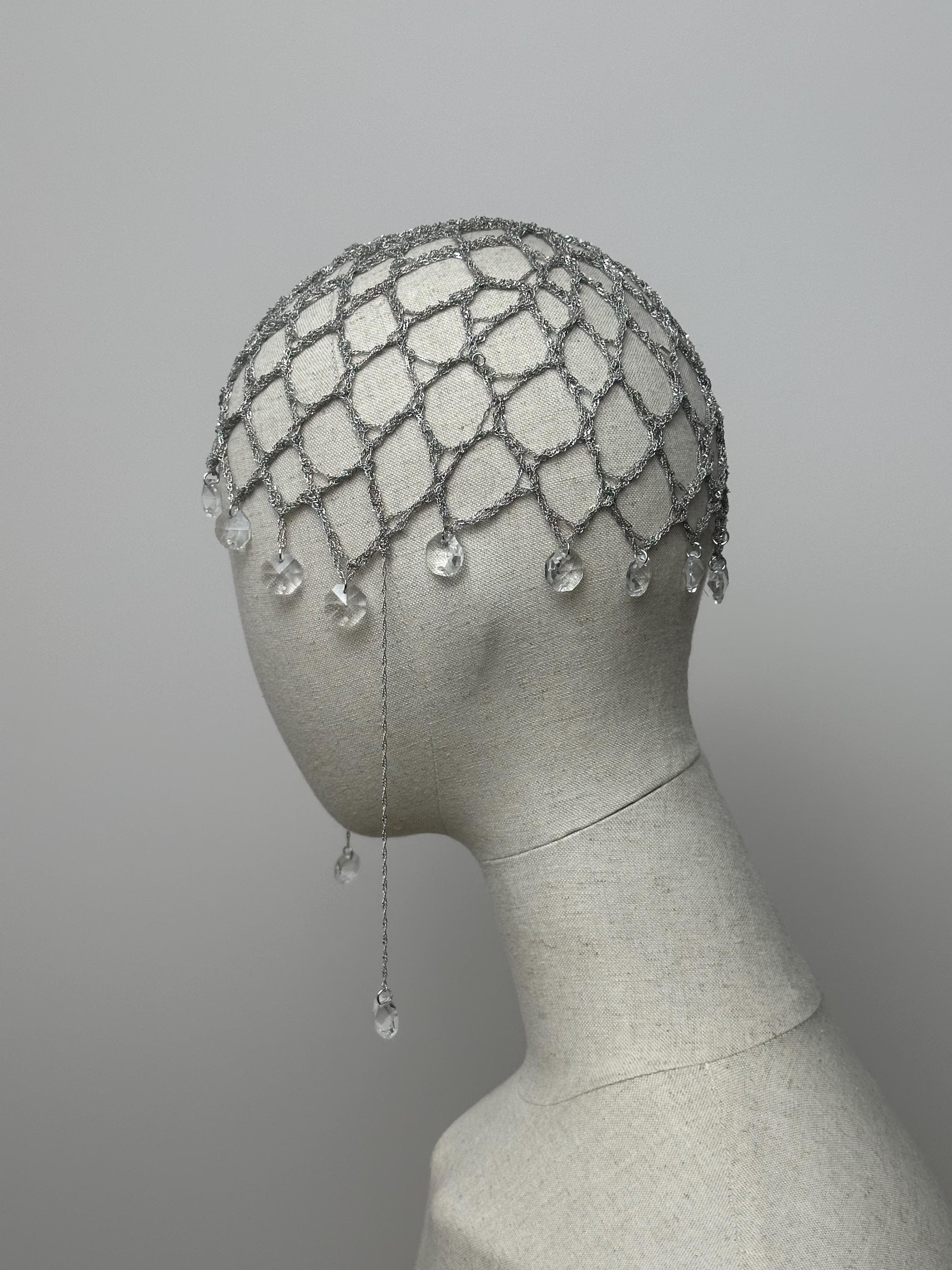 Gatsby Chainmail Cap, Juliet Rhinestone Hair Net, Crystal Headpiece - Etsy