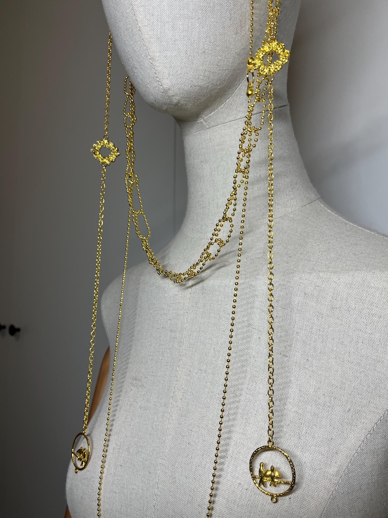 Elegant Handmade Gold Chain Headpiece With Pendants – Unique Statement ...