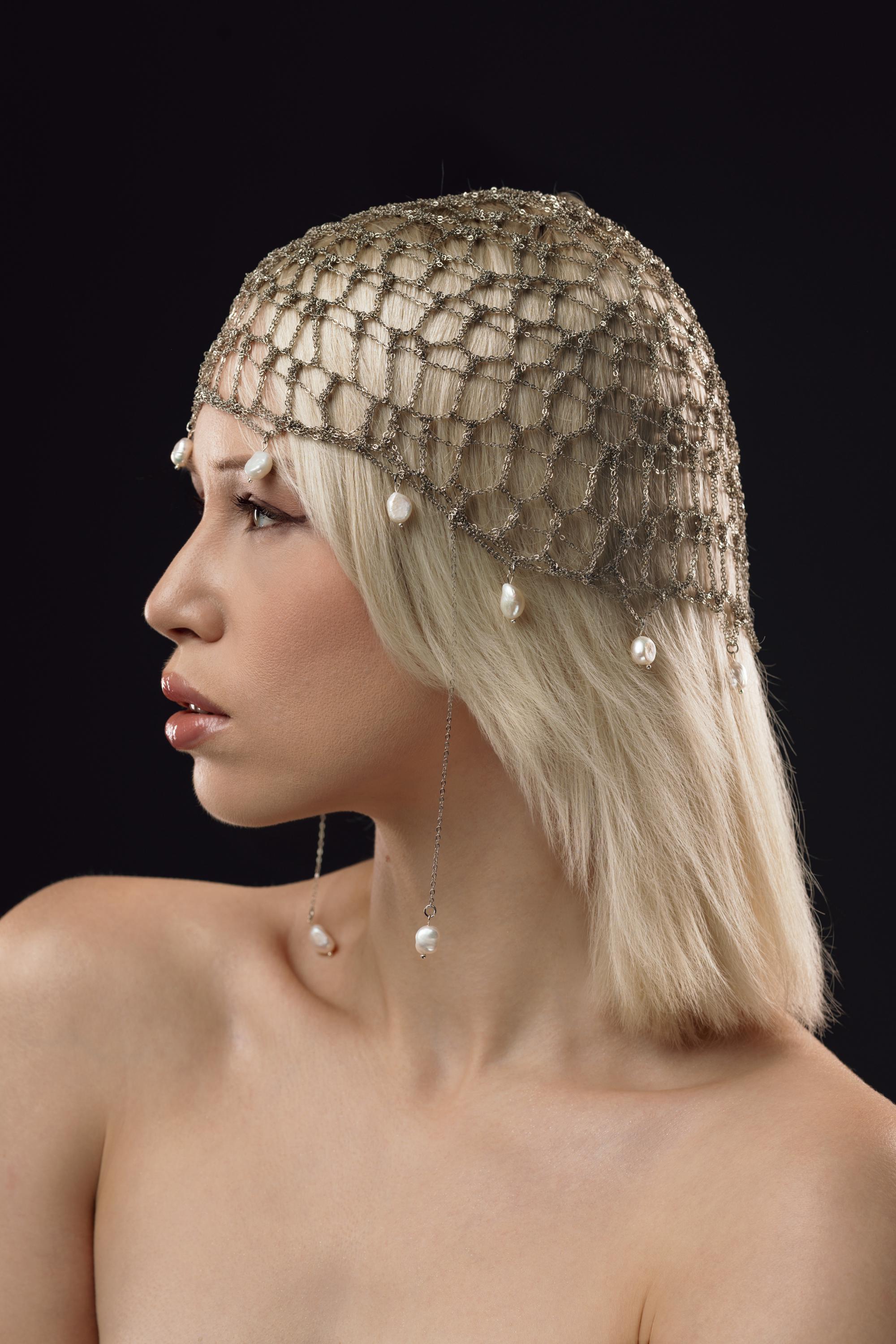 Gatsby Chainmail Cap With Natural Pearls | Handmade Vintage-inspired ...