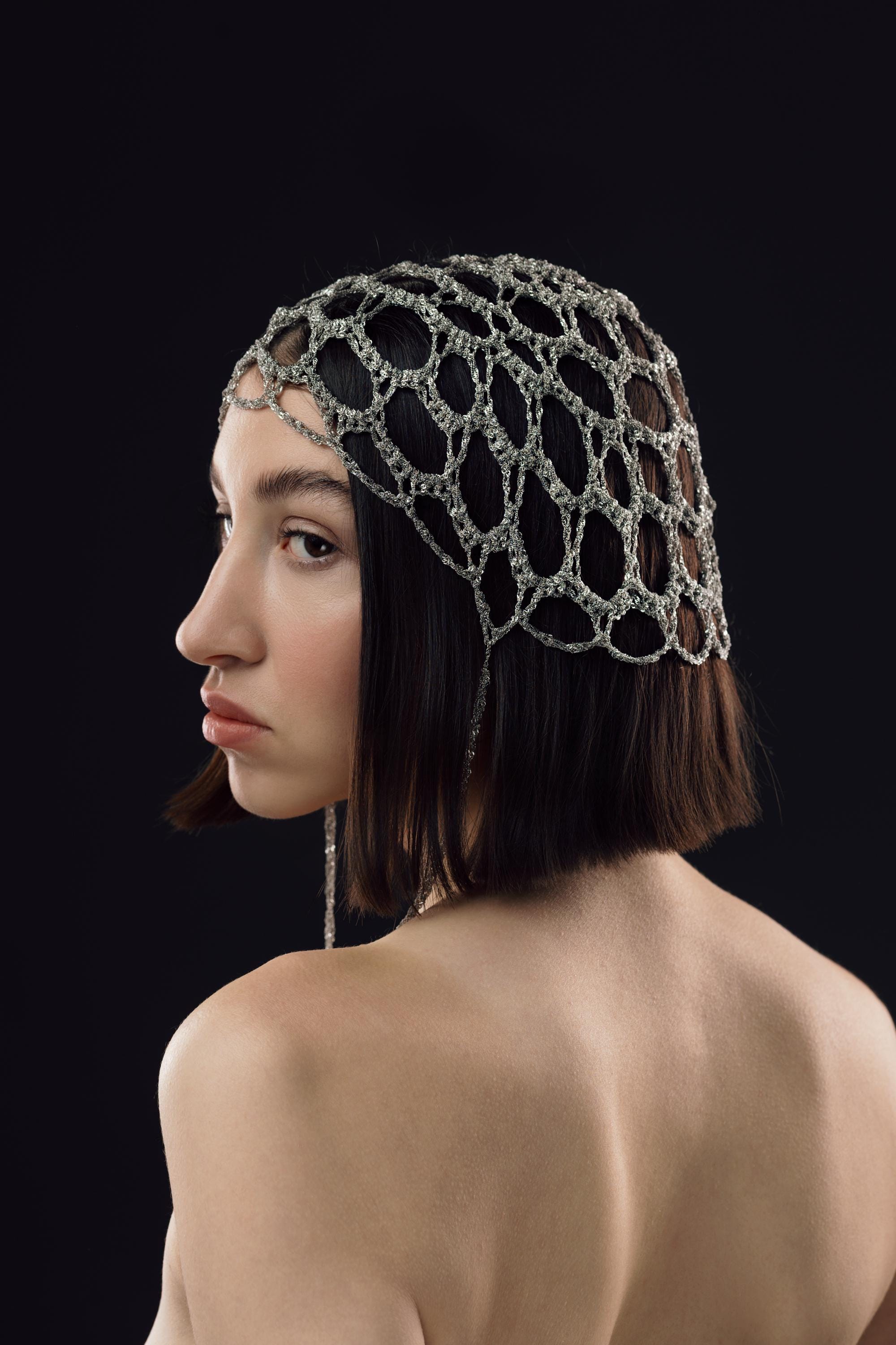 Medieval Silver Mesh Headpiece — Elegant Handmade Chain Cap - Etsy
