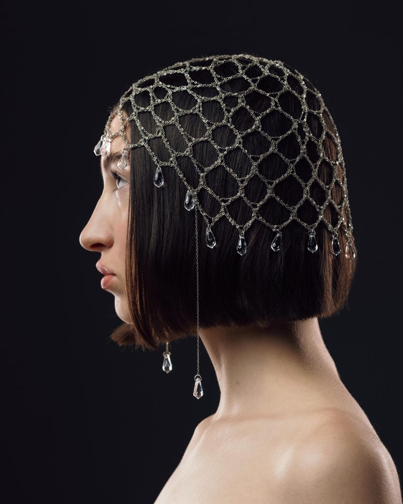 Hand Crocheted Crystal Gatsby Headpiece - Etsy