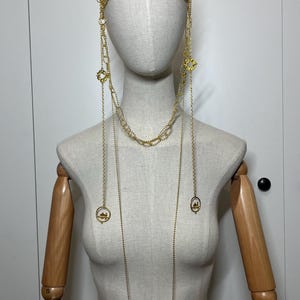 Elegant Handmade Gold Chain Headpiece With Pendants – Unique Statement ...