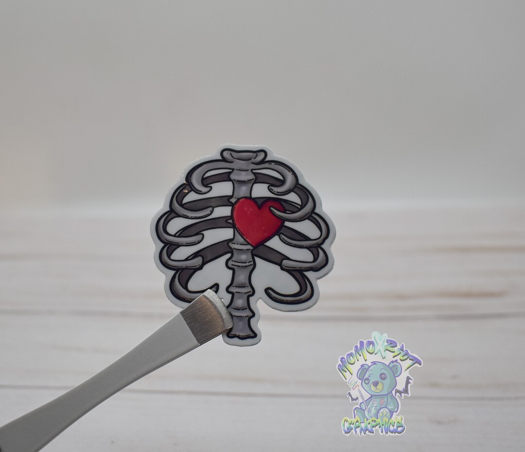 Rib Cage Vinyl Sticker, Heart Tumbler Decoration, Waterproof Sticker ...
